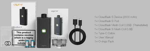 Cloudflask S Kit Aspire 2000mAh | Svapoebasta